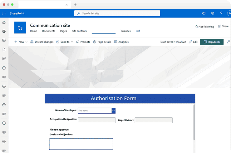 Digitized A Business Travel Request Form in SharePoint Online