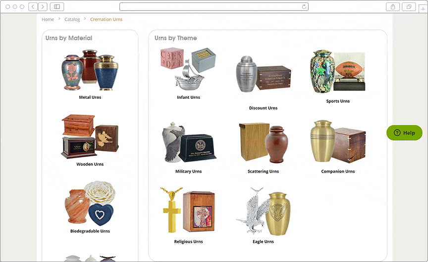 The US-based cremation urn store remodeled its website| Brainvire