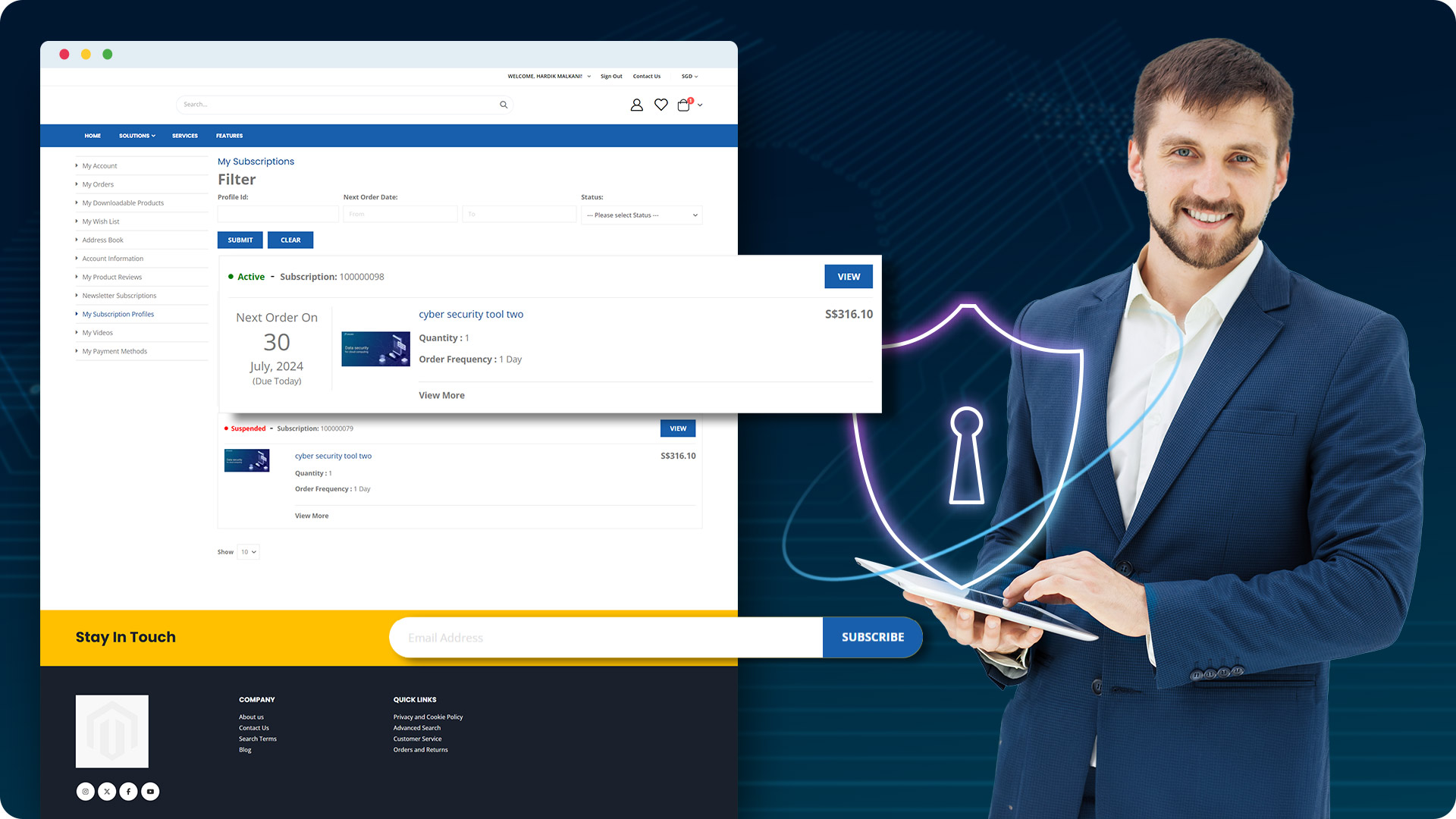 Created Cybersecurity Platform with Adobe Commerce