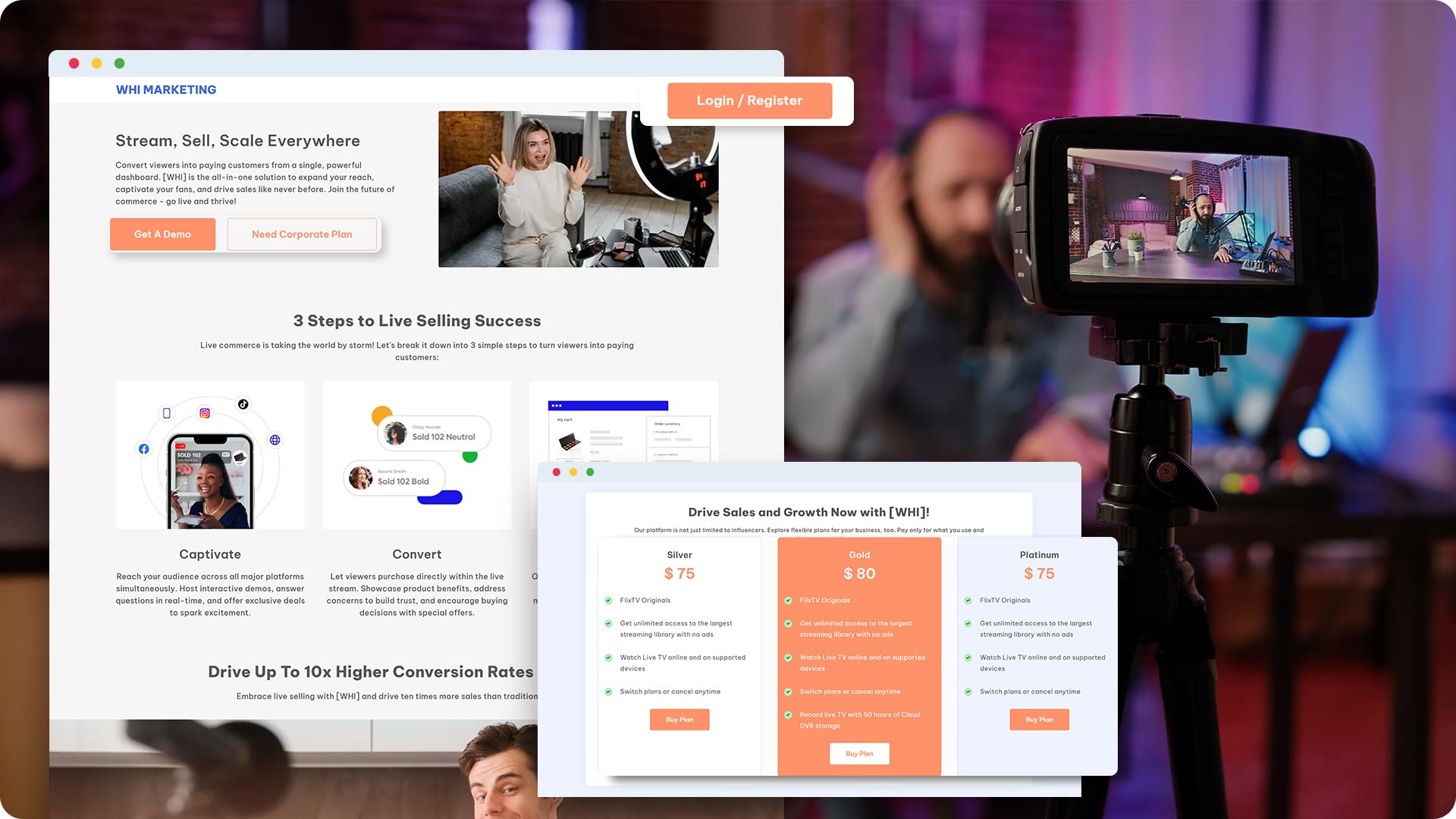 Created Live Streaming Platform for Influencers and Brands